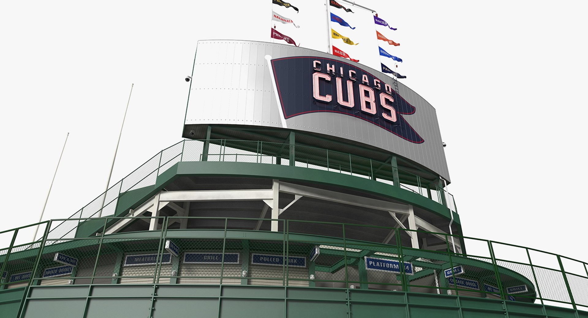 3D wrigley field scoreboard - TurboSquid 1395879