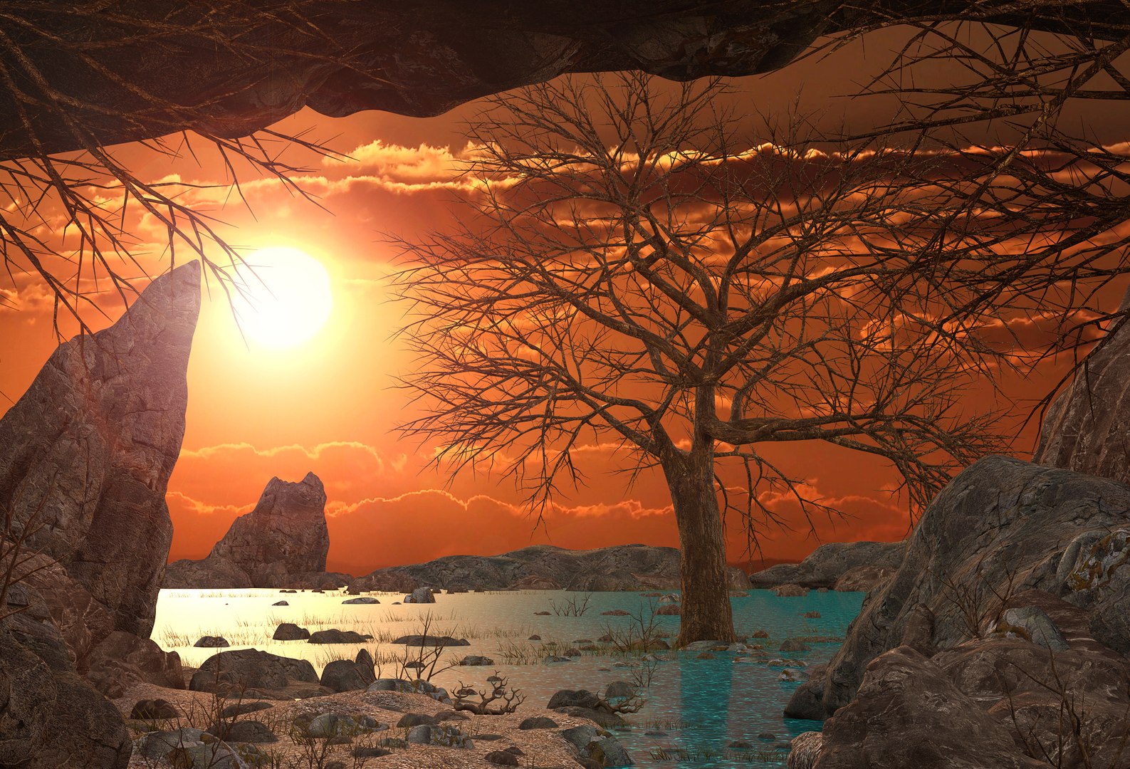 Environment Sunset River 3D Model - TurboSquid 1450197