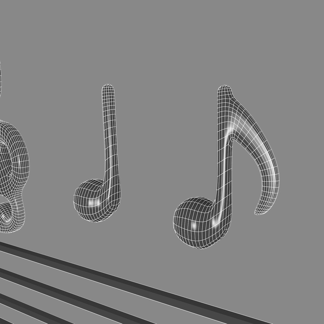 8th Note Music 3d Model
