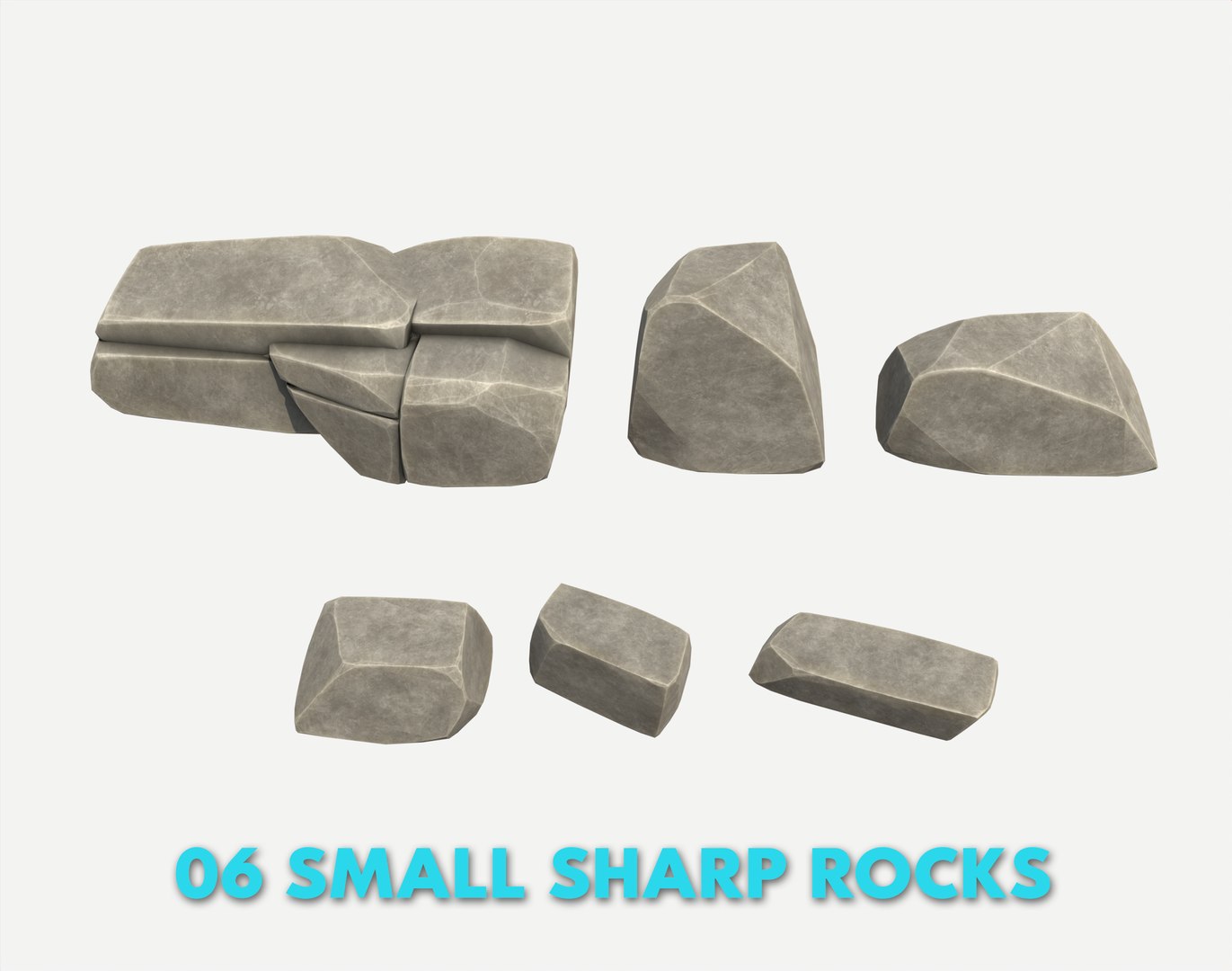 3D 30 Low poly PBR Stylized Block Rock - 3D Game Asset model ...