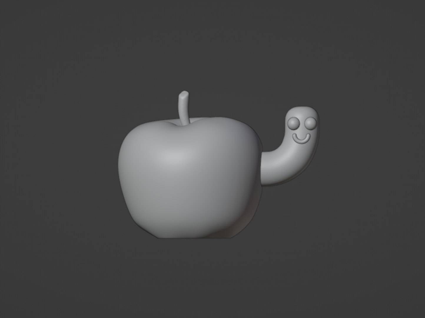 3D Apple With A Simple Smiling Worm For 3d Printing Model - TurboSquid ...