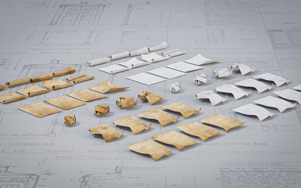 56 구겨진 파편 종이 팩 3D 모델 - TurboSquid 1805342