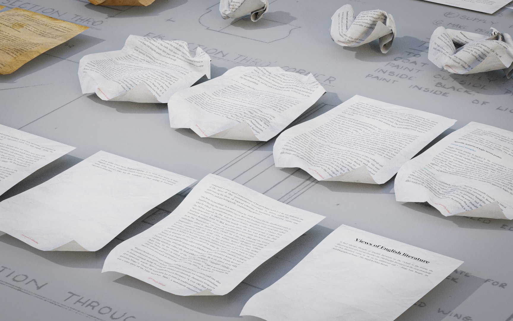 56 Crumpled Debris Paper Pack 3D Model - TurboSquid 1805342