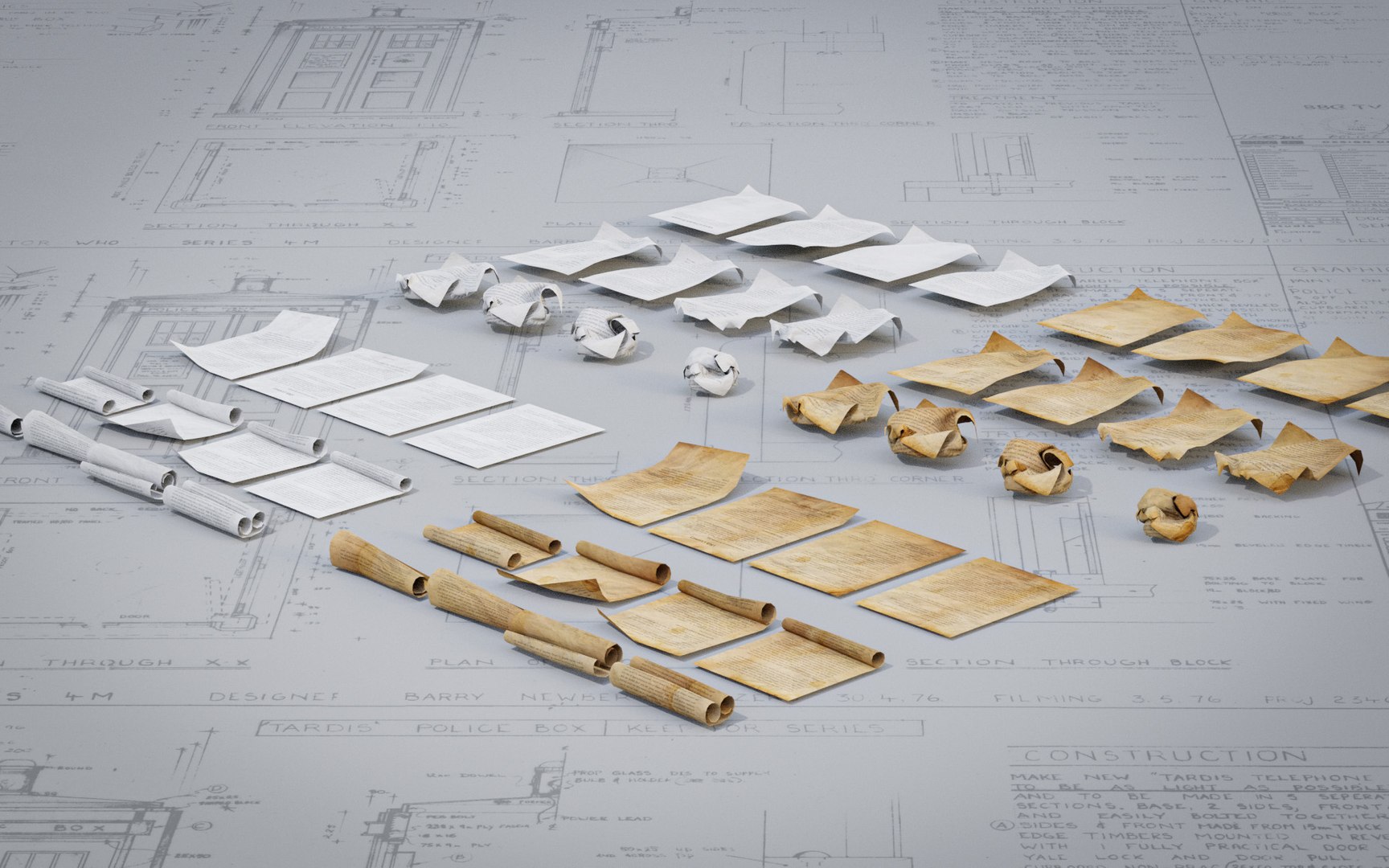 56 Crumpled Debris Paper Pack 3D Model - TurboSquid 1805342