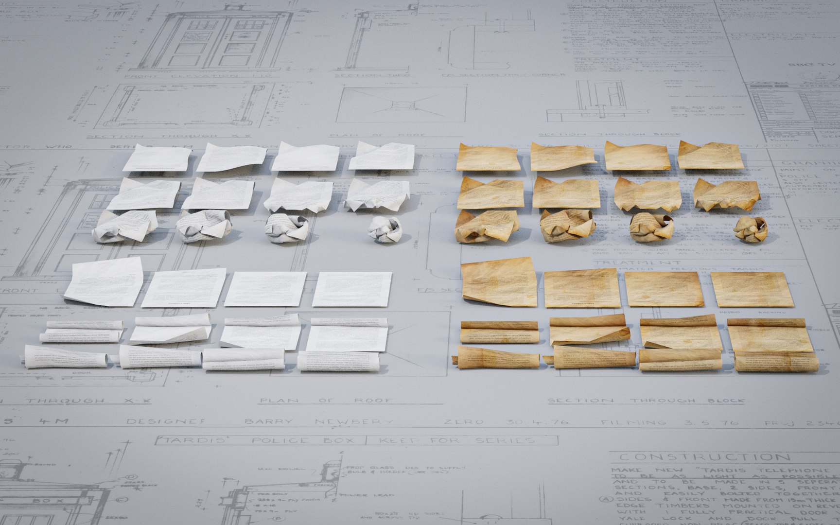 56 Crumpled Debris Paper Pack 3D Model - TurboSquid 1805342