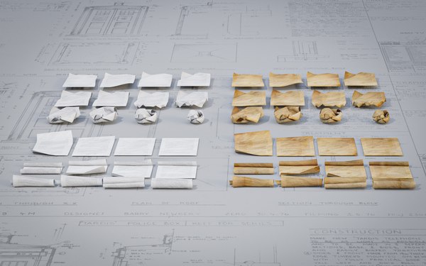 56 구겨진 파편 종이 팩 3D 모델 - TurboSquid 1805342