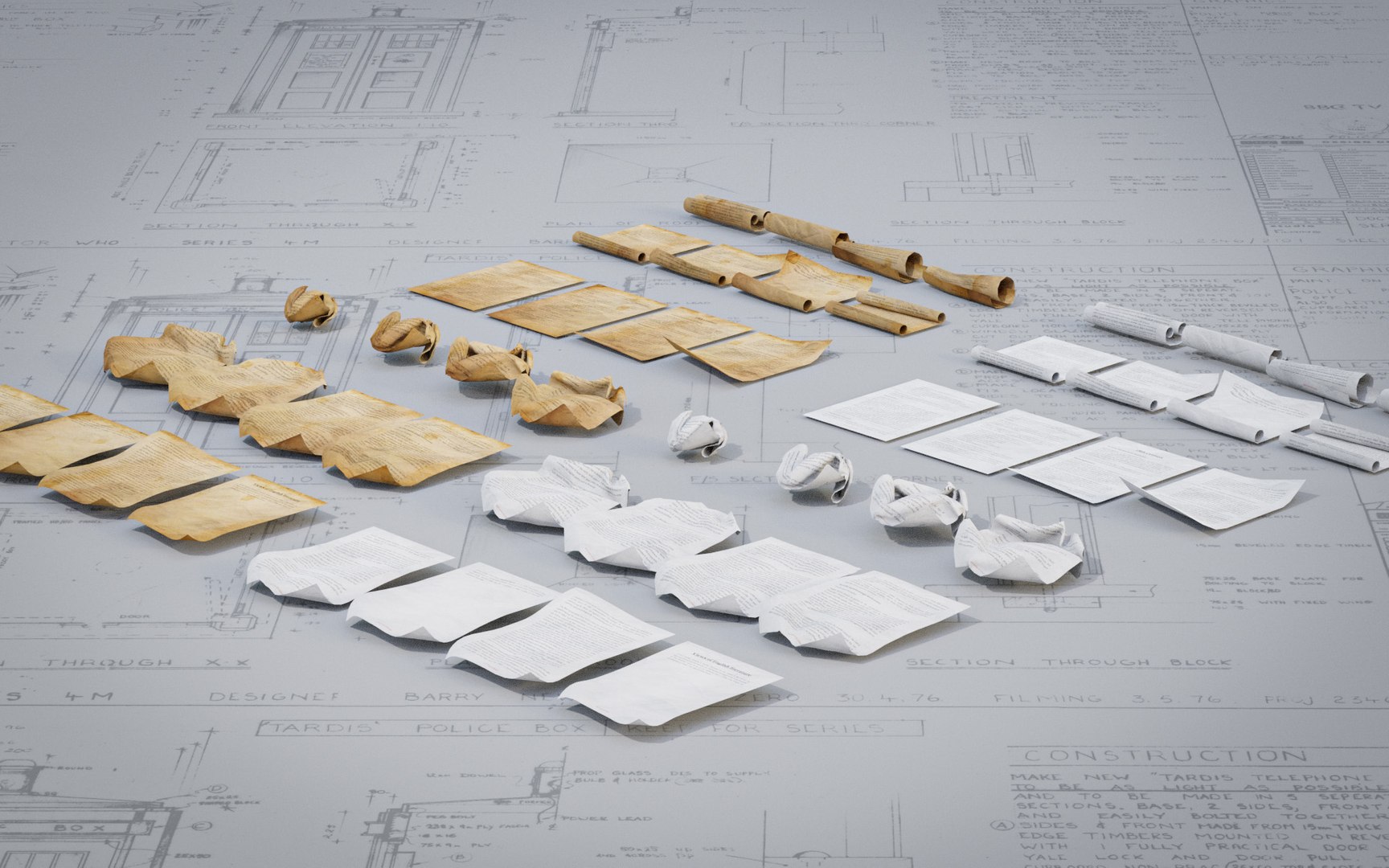 56 Crumpled Debris Paper Pack 3D Model - TurboSquid 1805342