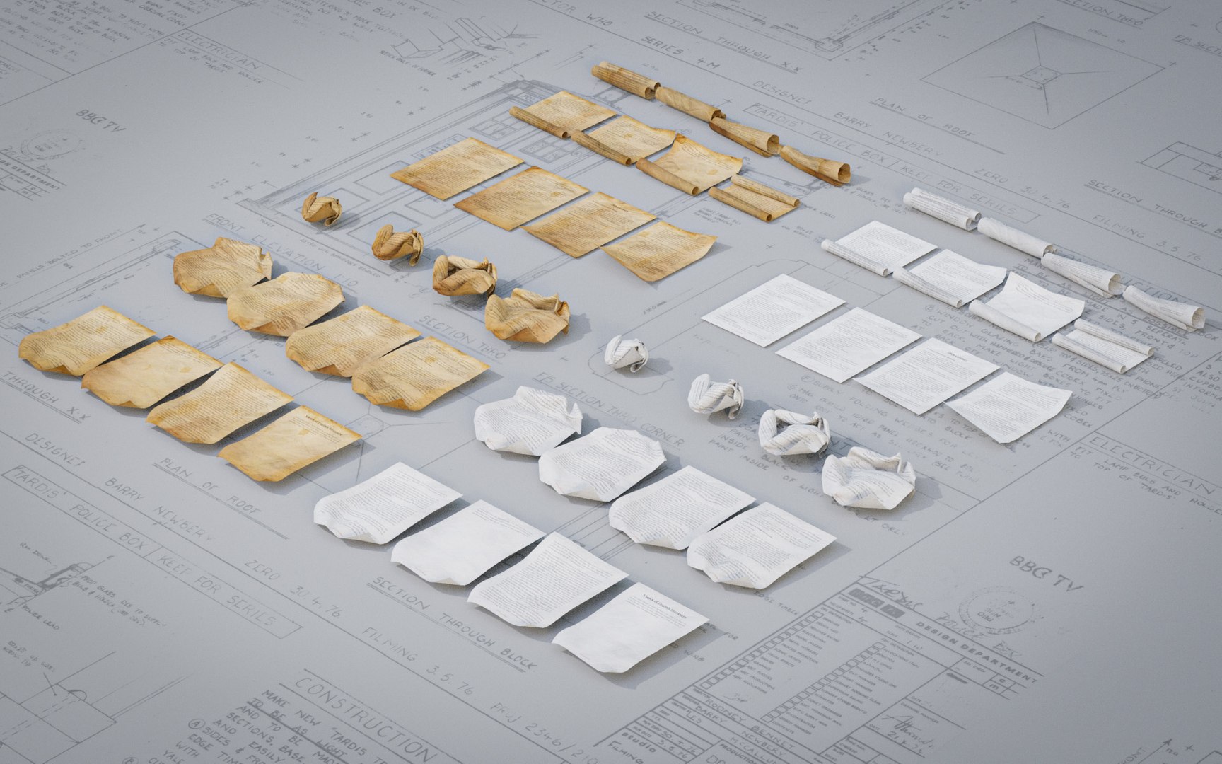 56 Crumpled Debris Paper Pack 3D Model - TurboSquid 1805342