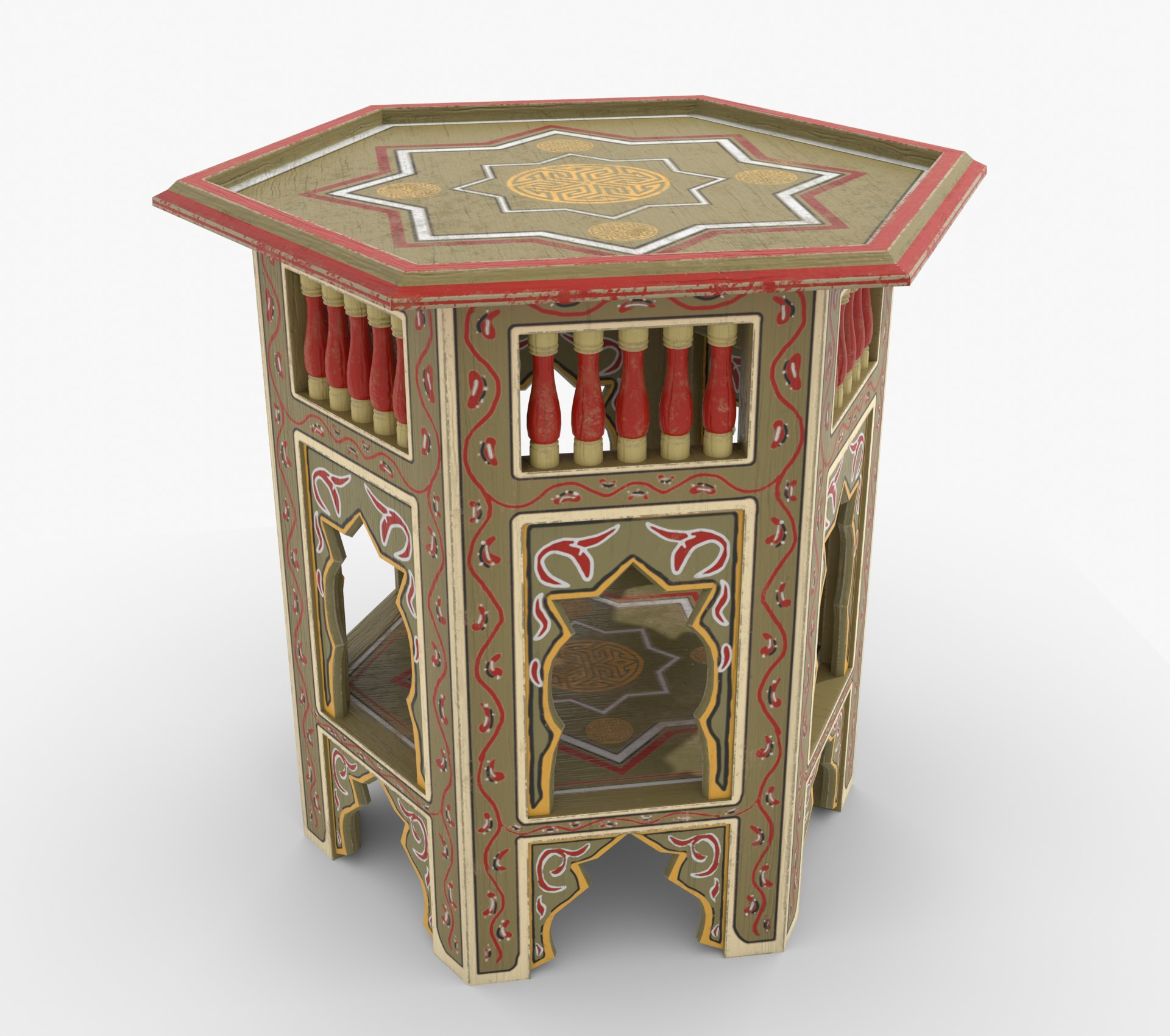 Painted Table Arabic Design model - TurboSquid 1994796