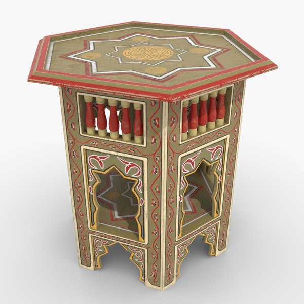 Painted Table Arabic Design model - TurboSquid 1994796