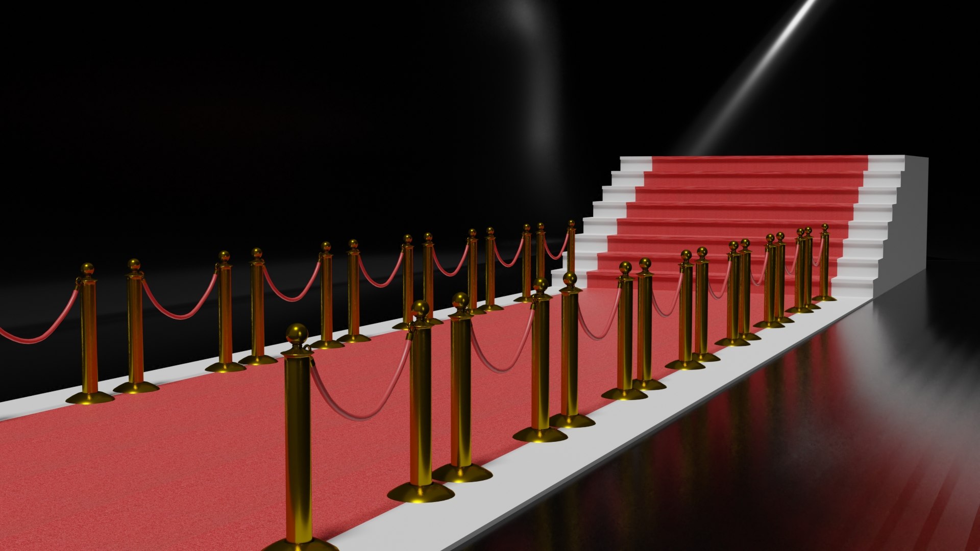 3D Red Carpet Barrier Model - TurboSquid 1520200