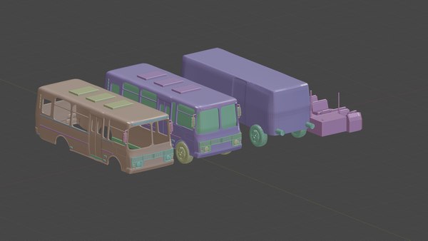 modelo 3d Modelo de automóvil modular imprimible en 3D PAZ-3205 con ...