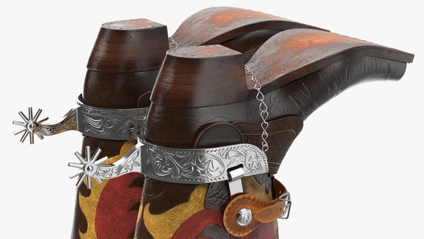 Cowboy Boots with Spurs 3D model - TurboSquid 1894085