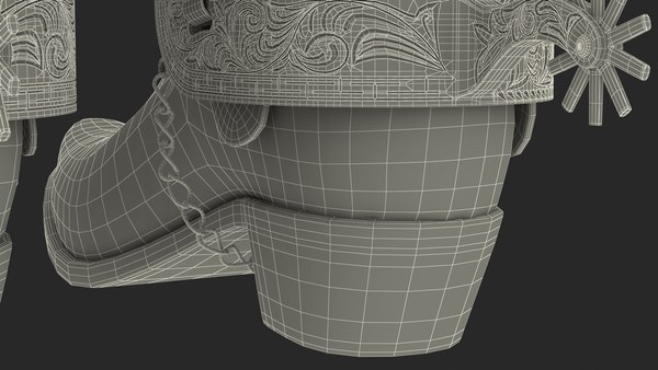 Cowboy Boots with Spurs 3D model - TurboSquid 1894085