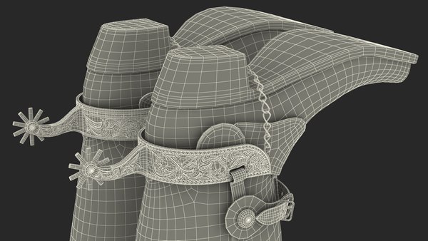 Cowboy Boots with Spurs 3D model - TurboSquid 1894085