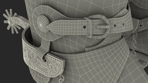 Cowboy Boots with Spurs 3D model - TurboSquid 1894085