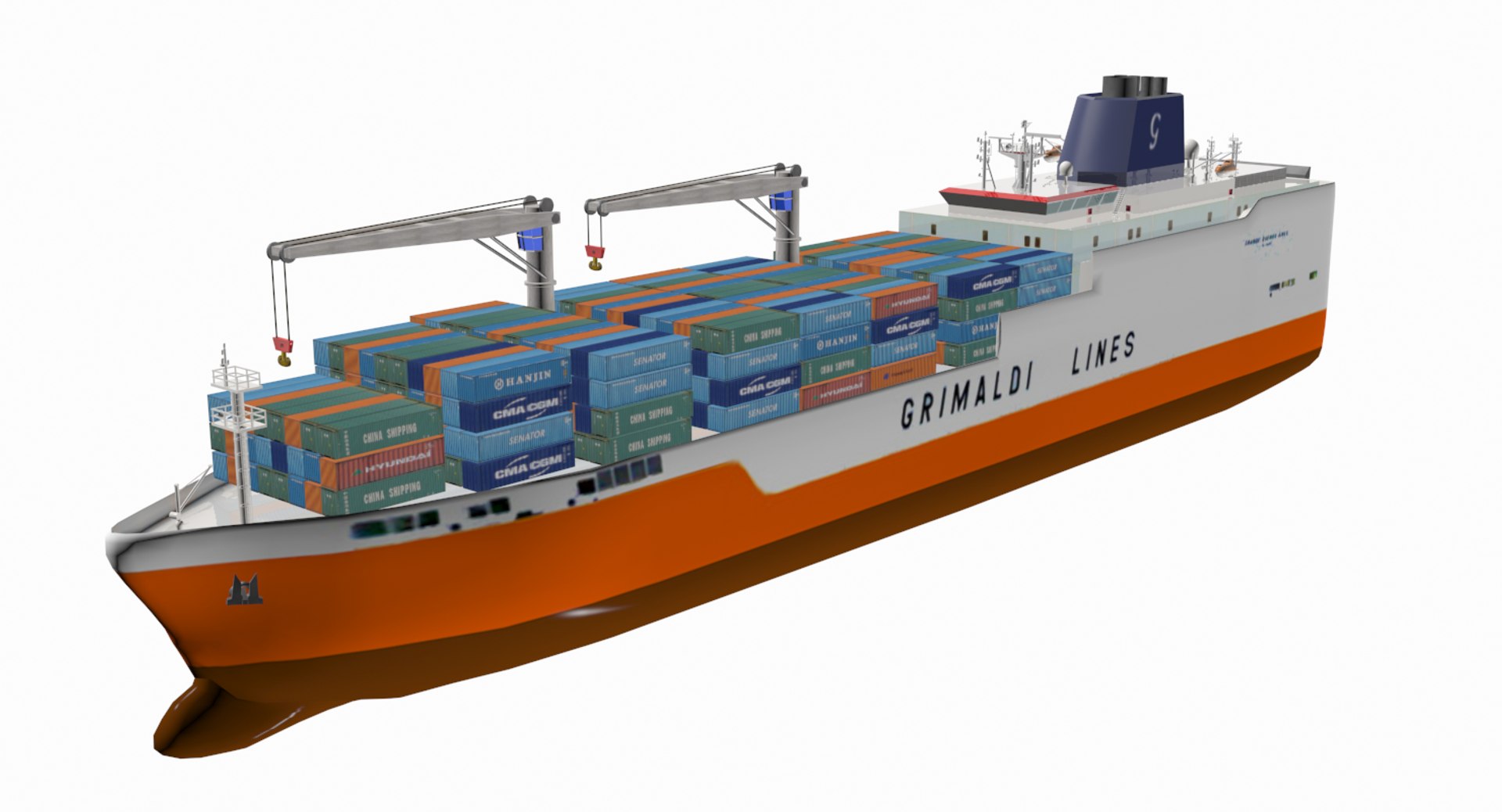 3d grimaldi container ship model