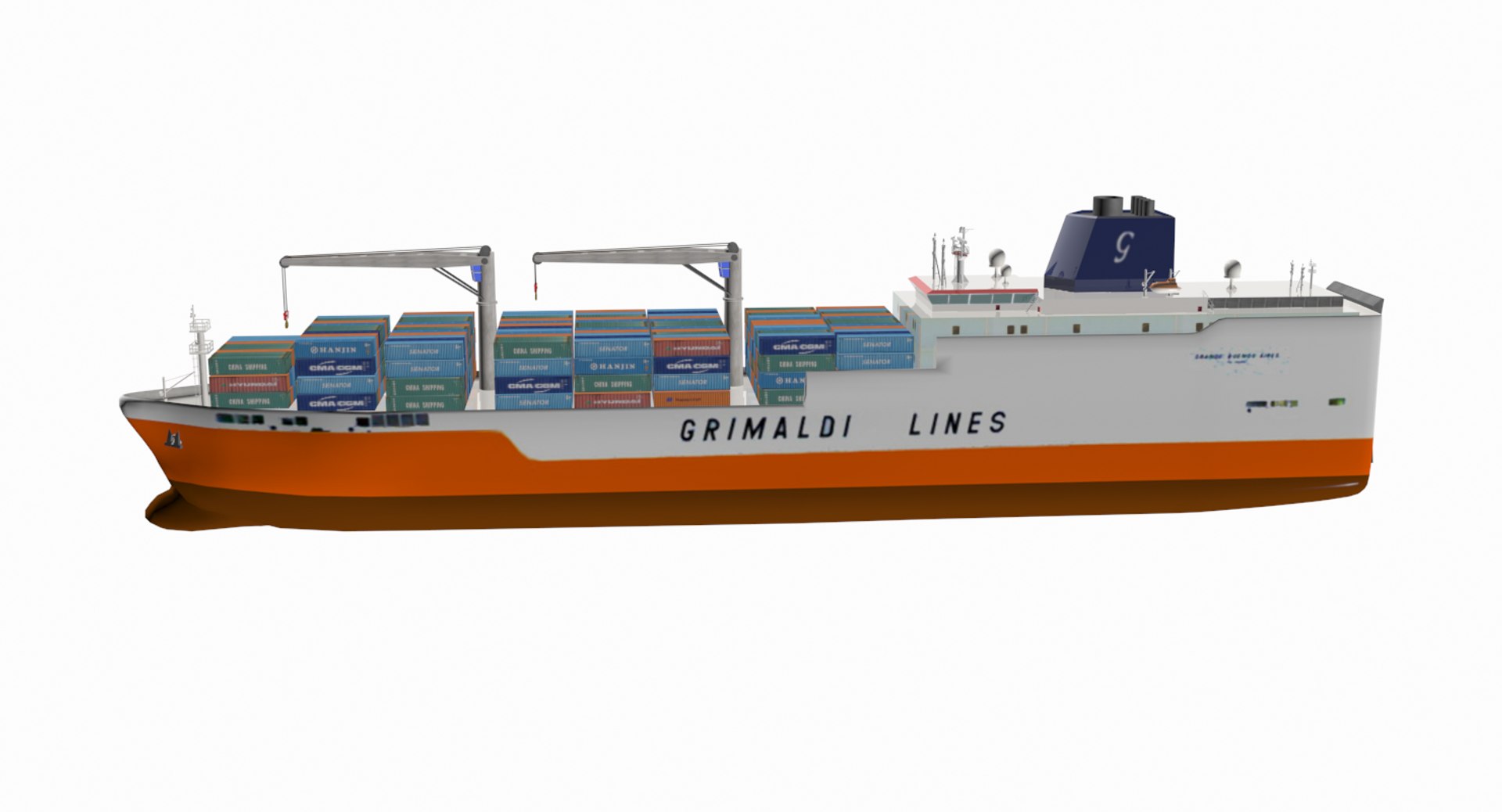 3d grimaldi container ship model
