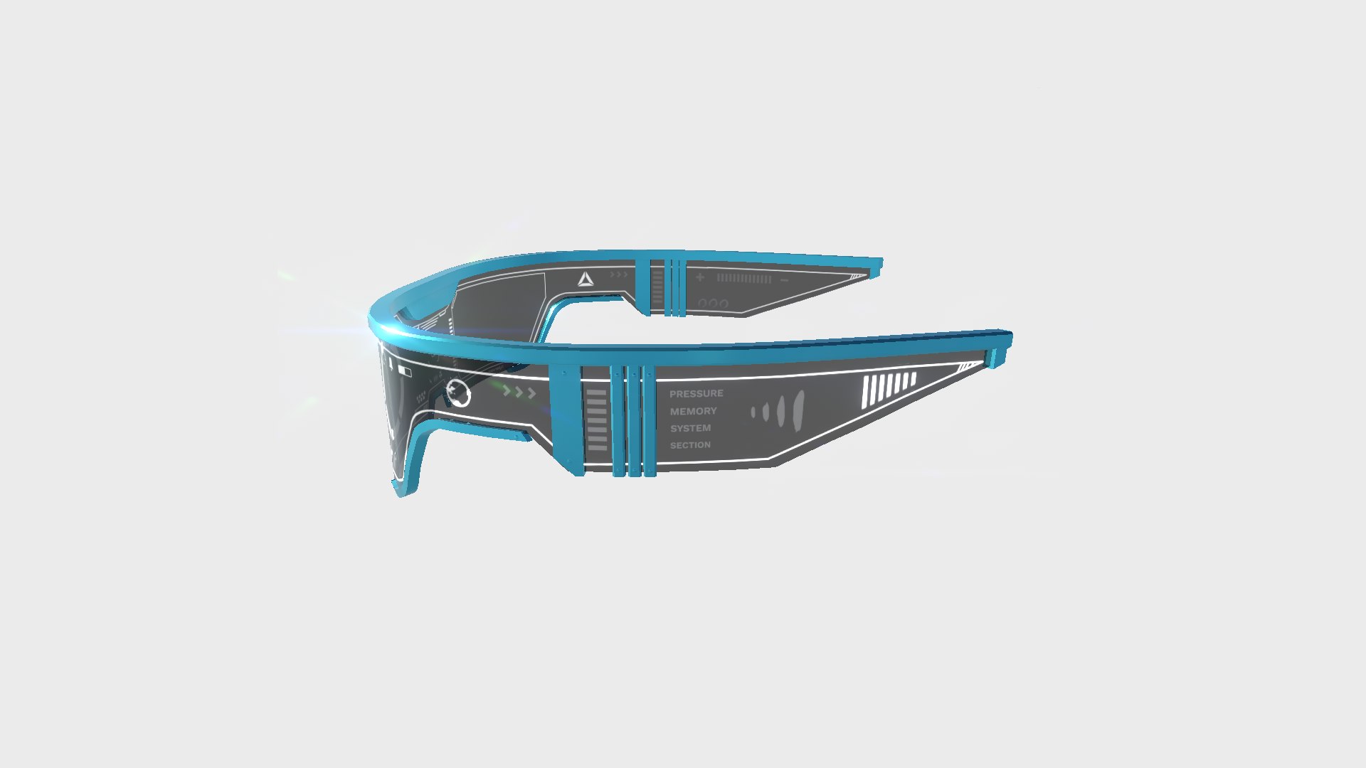 SciFi Glasses Visor 08 Light Blue - Character Design Fashion Model ...