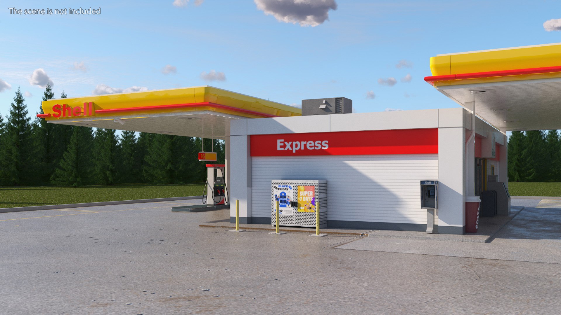 Shell Petrol Station Large 3D model - TurboSquid 2116274