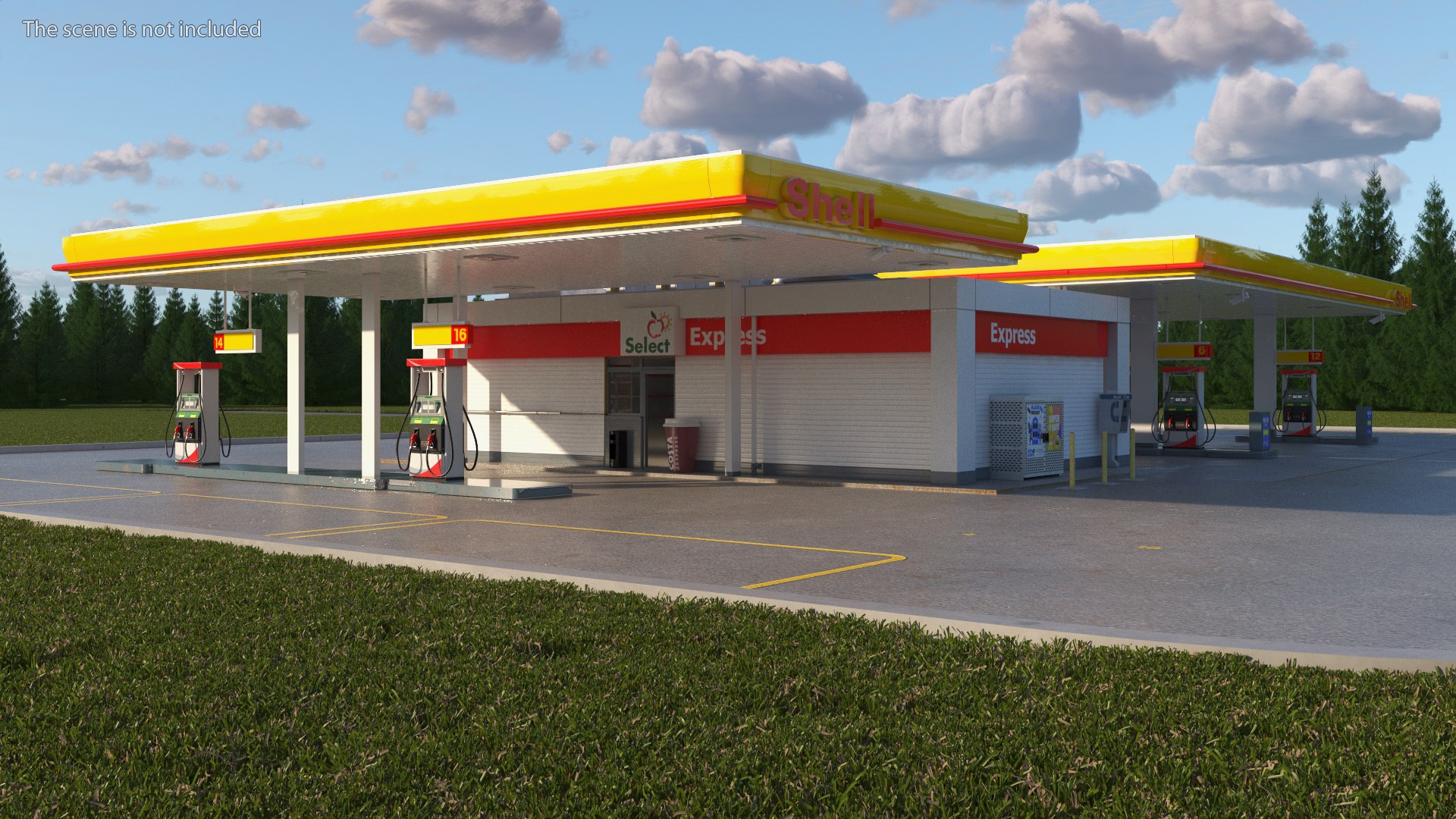Shell Petrol Station Large 3D model - TurboSquid 2116274