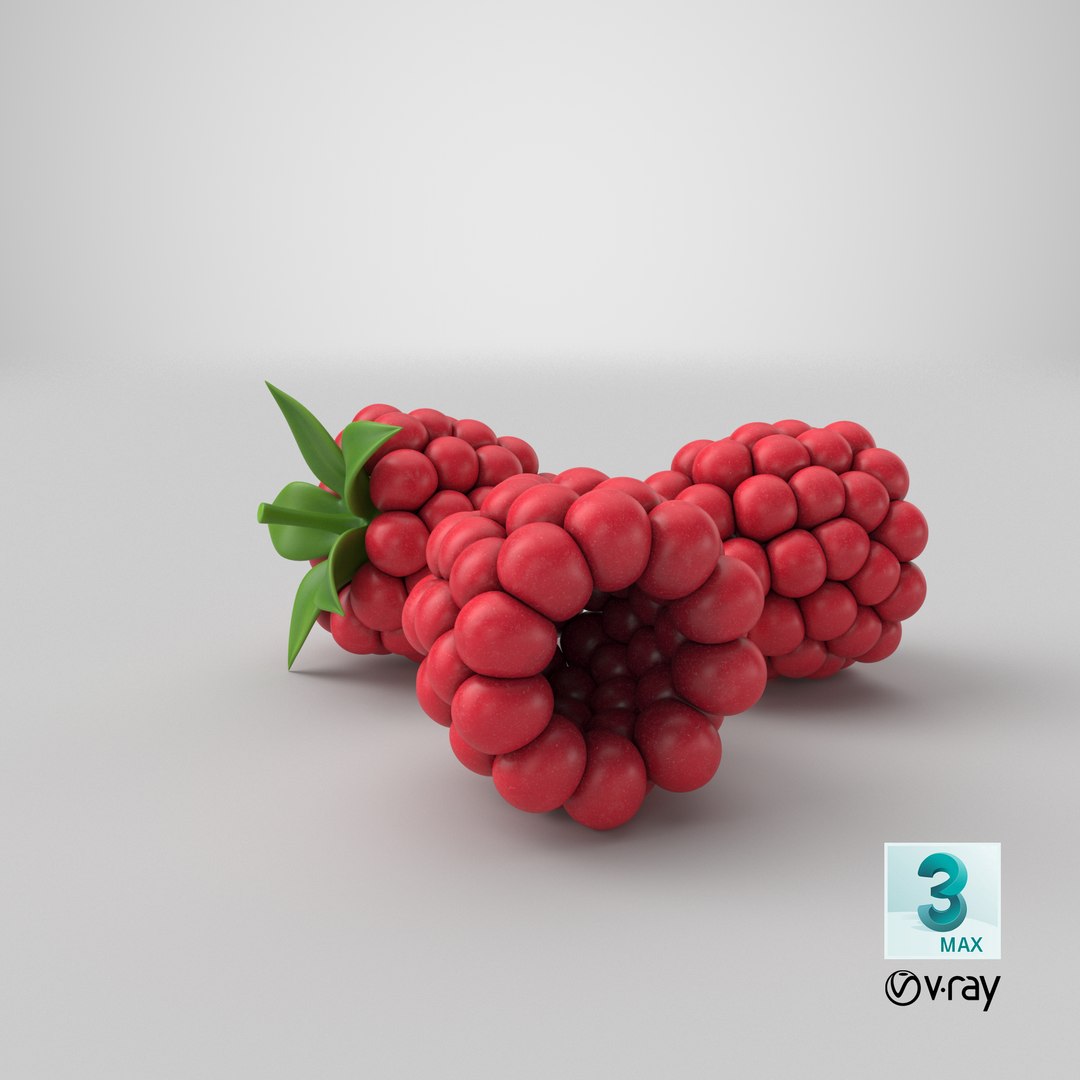 Cartoon Raspberry Set 3D Model - TurboSquid 2095365
