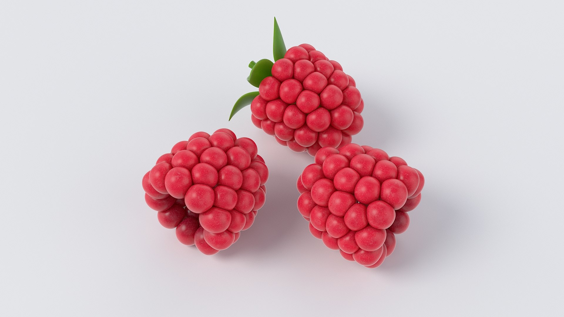Cartoon Raspberry Set 3D Model - TurboSquid 2095365