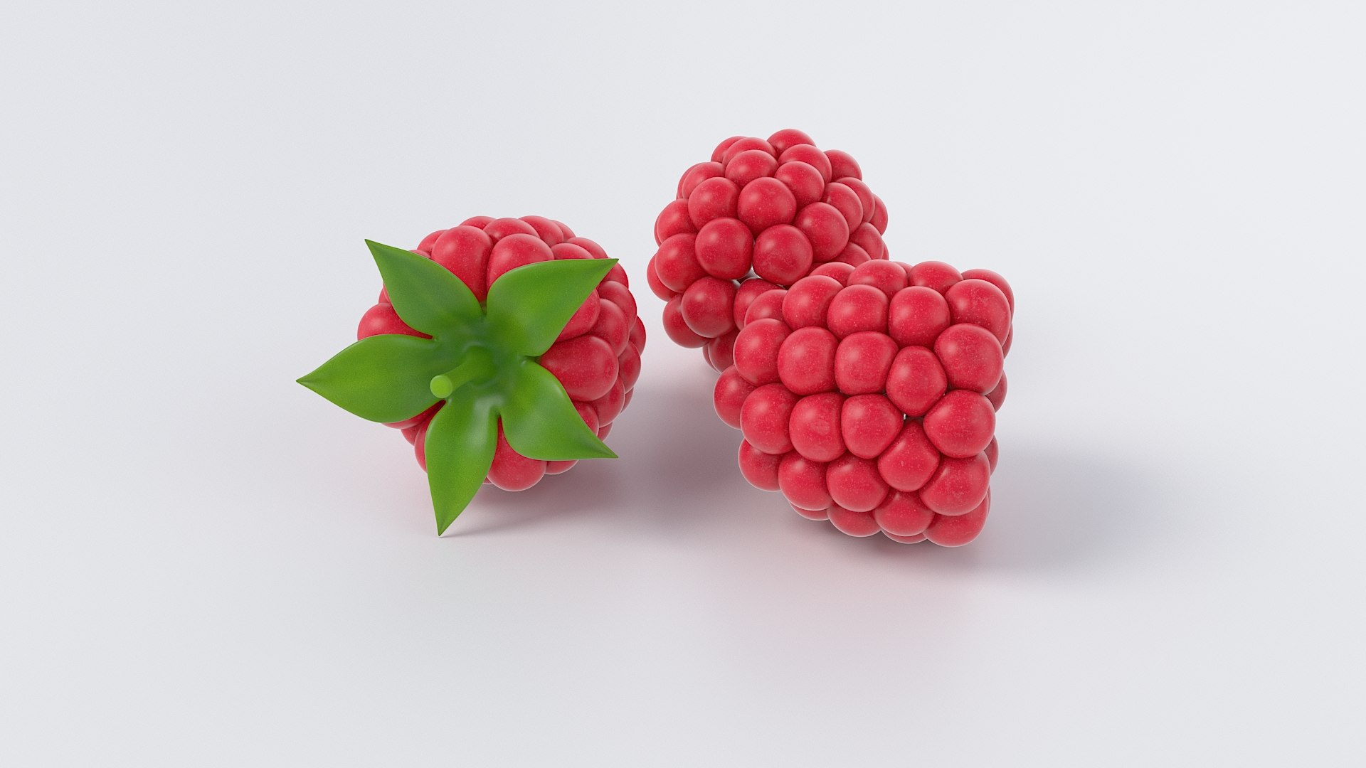 Cartoon Raspberry Set 3D Model - TurboSquid 2095365