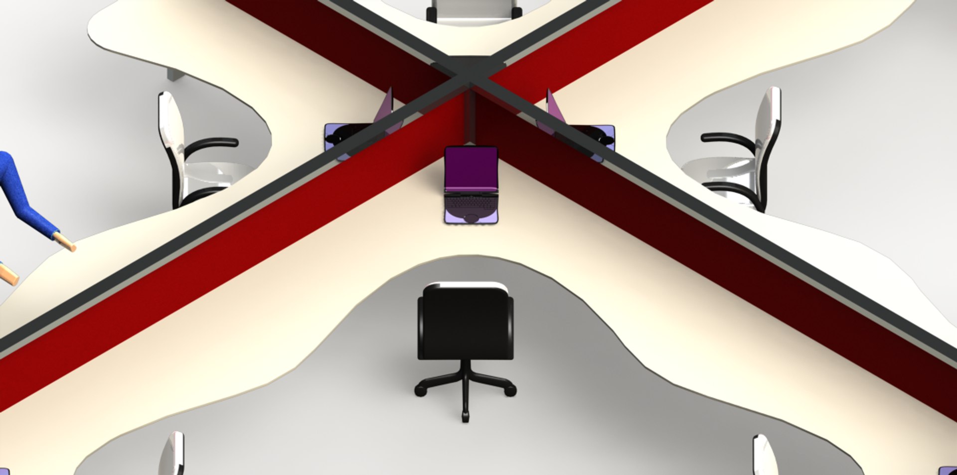 3d Ergonomic Workstation Model