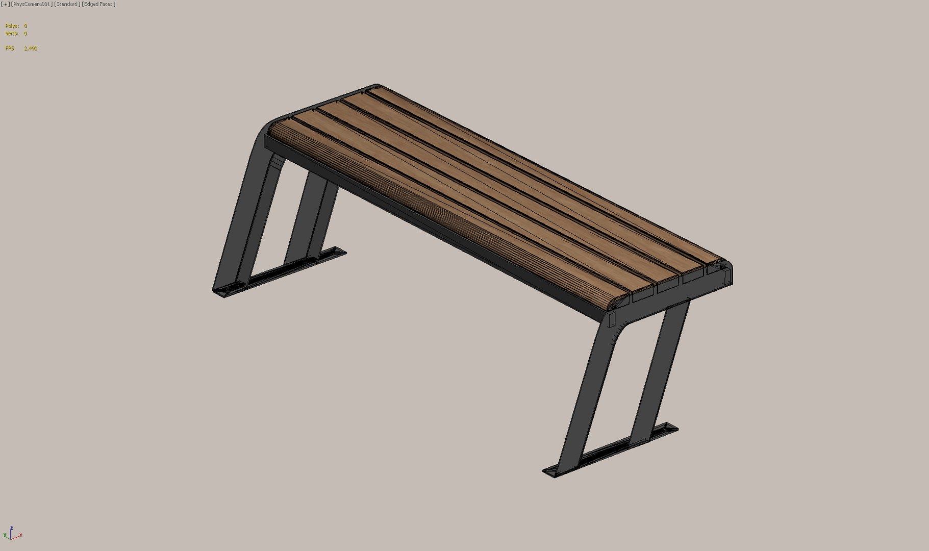 Wooden Street Bench 3D Model - TurboSquid 1715956