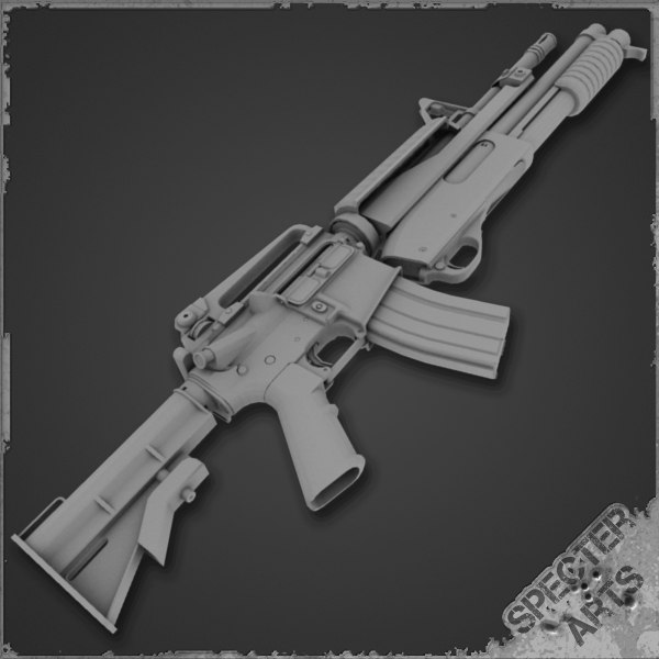 m4a1 masterkey weapons rifle 3d model