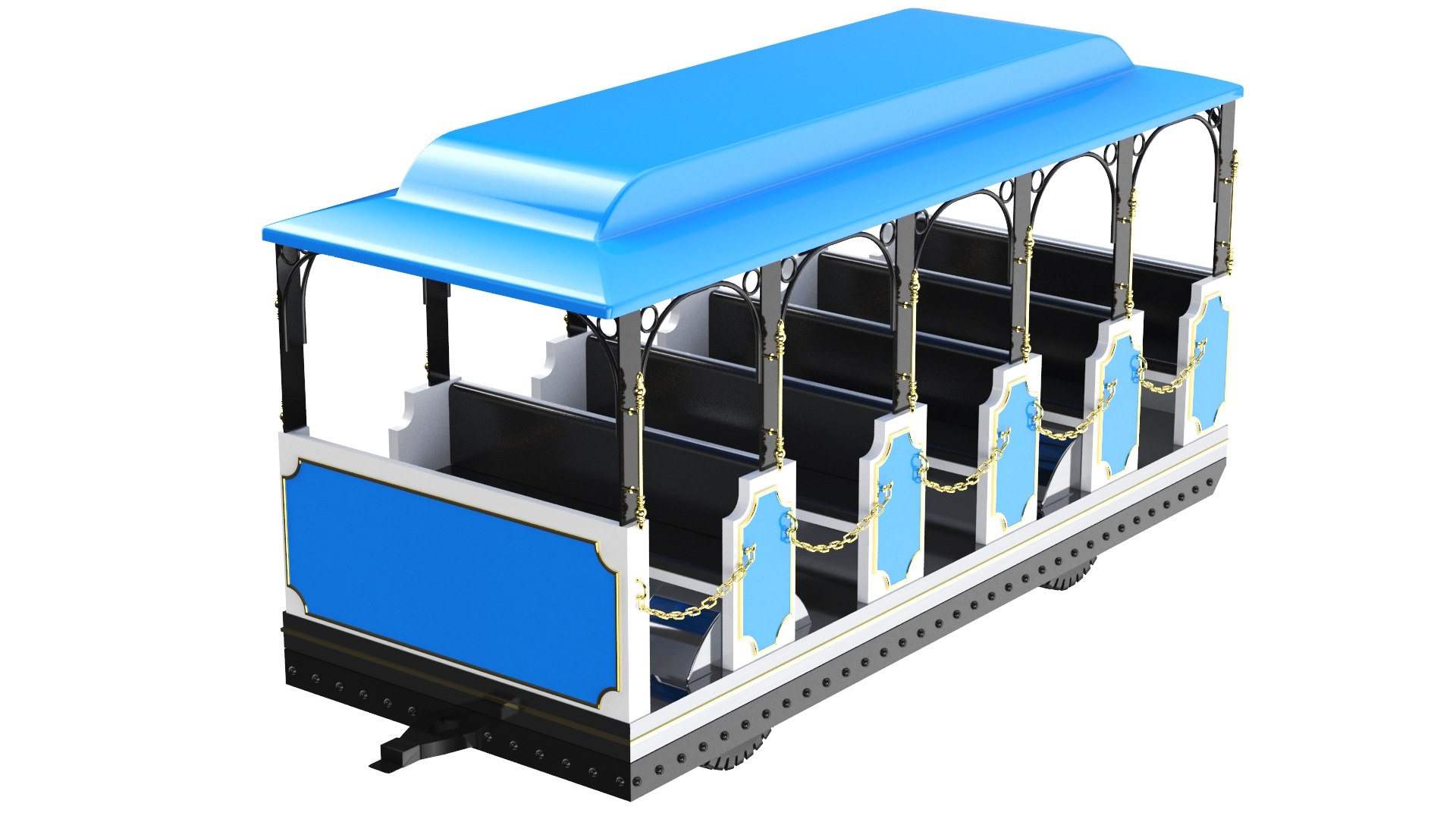 3D Detailed Passenger Car Tourist Trolley Model - TurboSquid 2171902