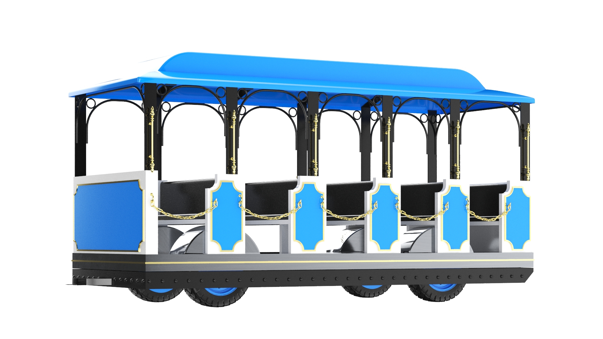 3D Detailed Passenger Car Tourist Trolley Model - TurboSquid 2171902