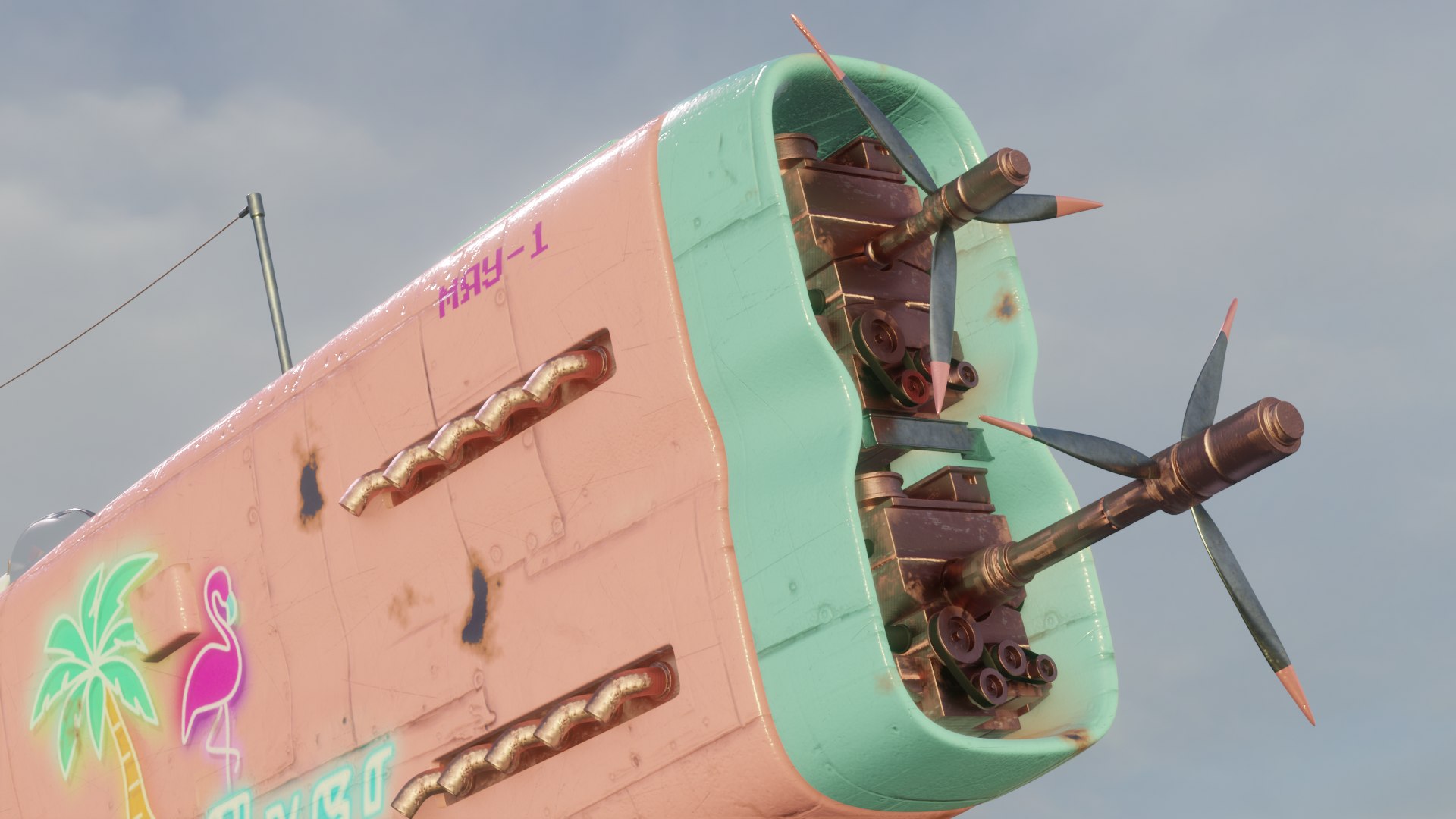 3D Model Plane Retro Wave - TurboSquid 2064199