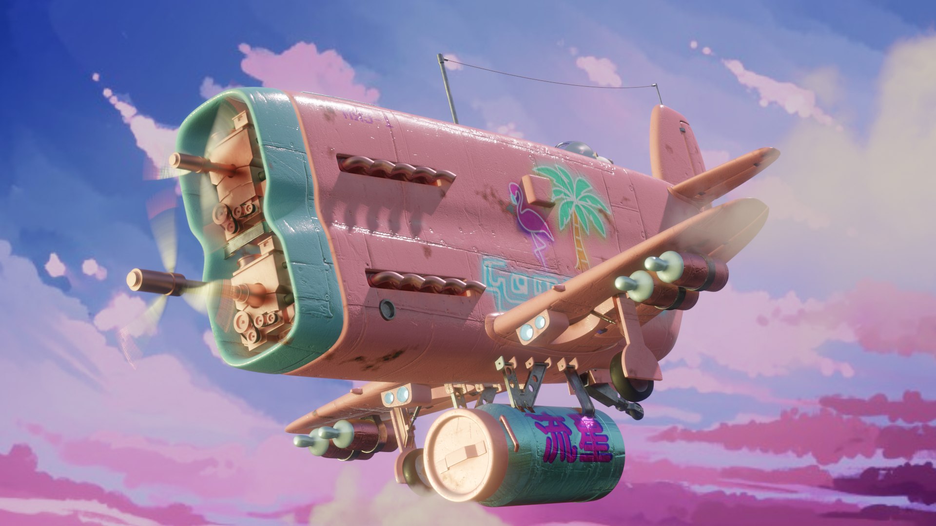 3D Model Plane Retro Wave - TurboSquid 2064199