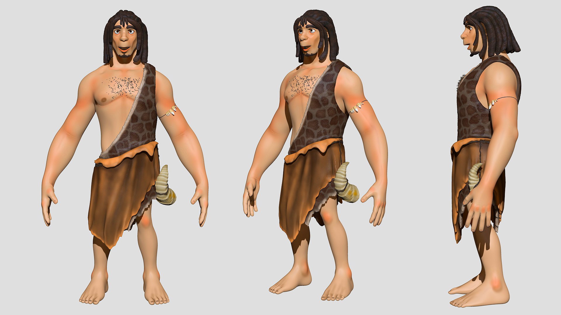 3D Model Early Man Stylized Male Character - TurboSquid 2159613