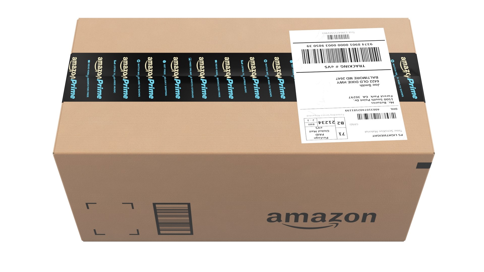 3D Amazon Parcels Box 36x20x18cm - TurboSquid 1990575