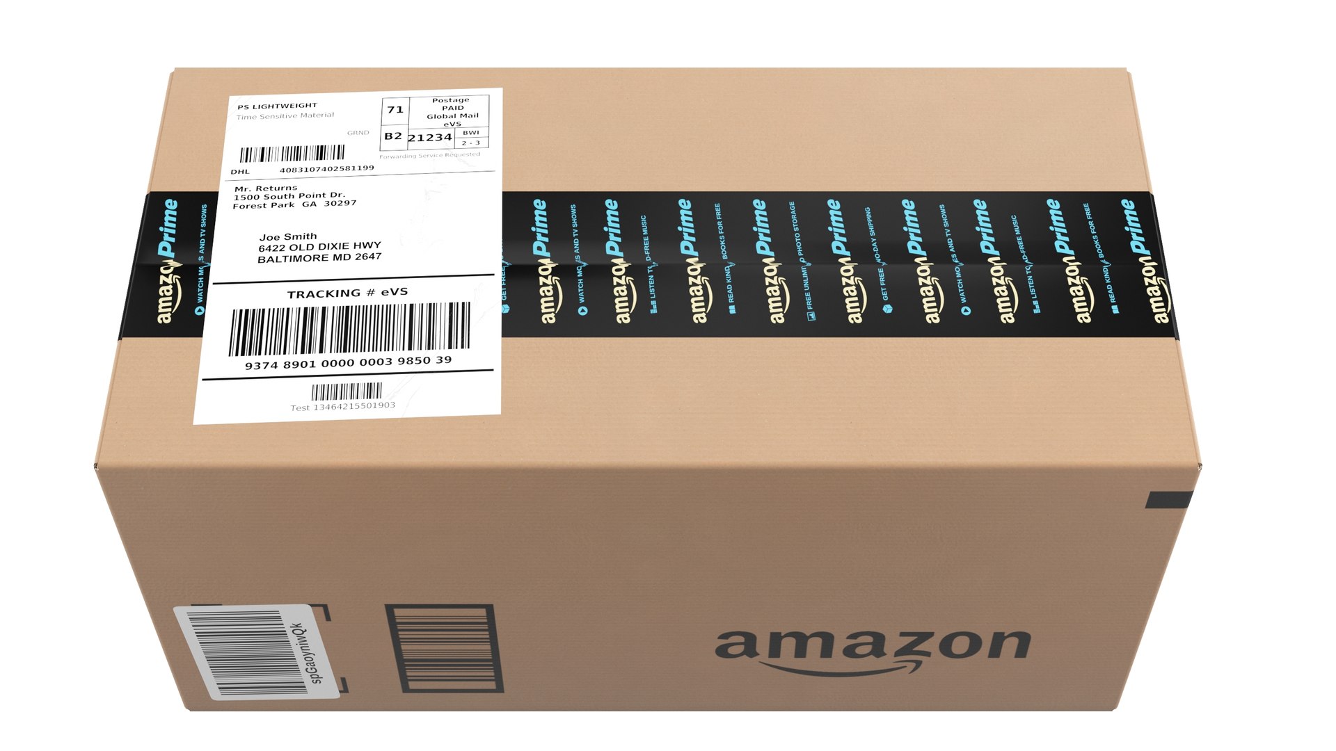 3D Amazon Parcels Box 36x20x18cm - TurboSquid 1990575