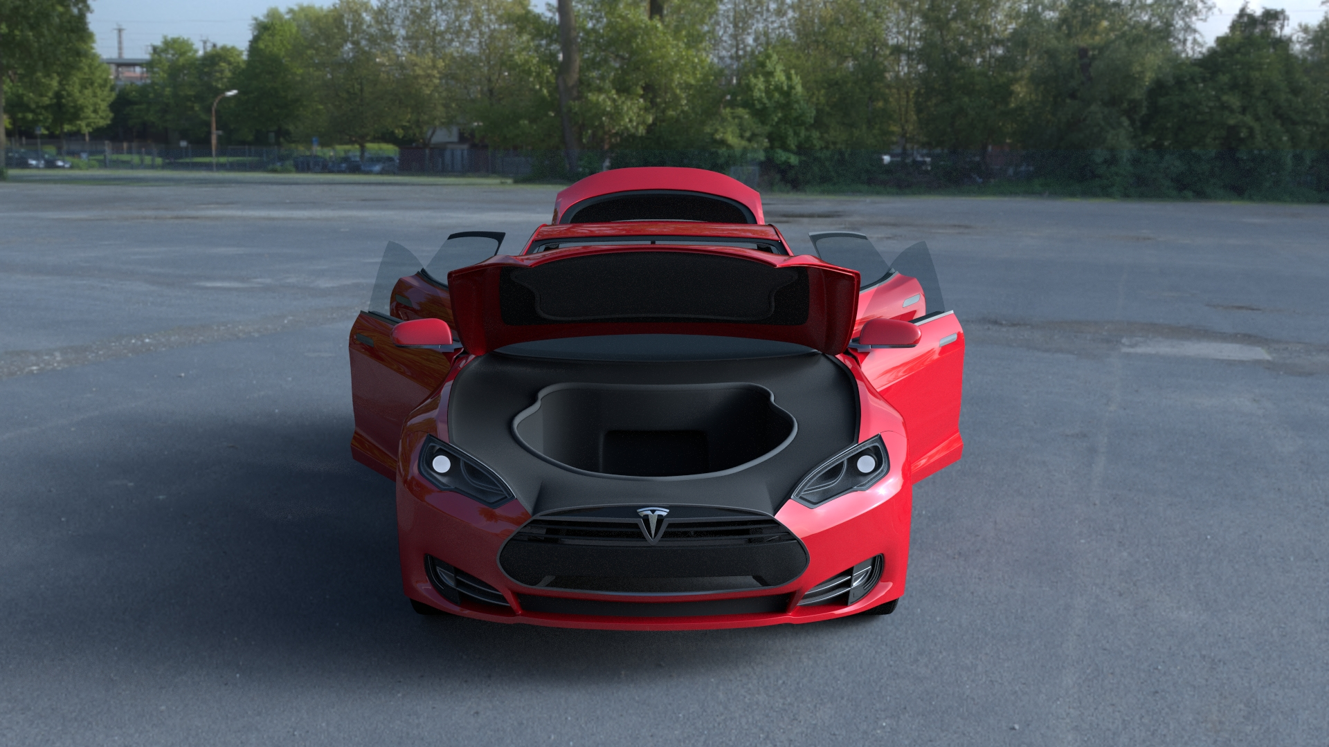 3d Model Tesla S Interior Modeled