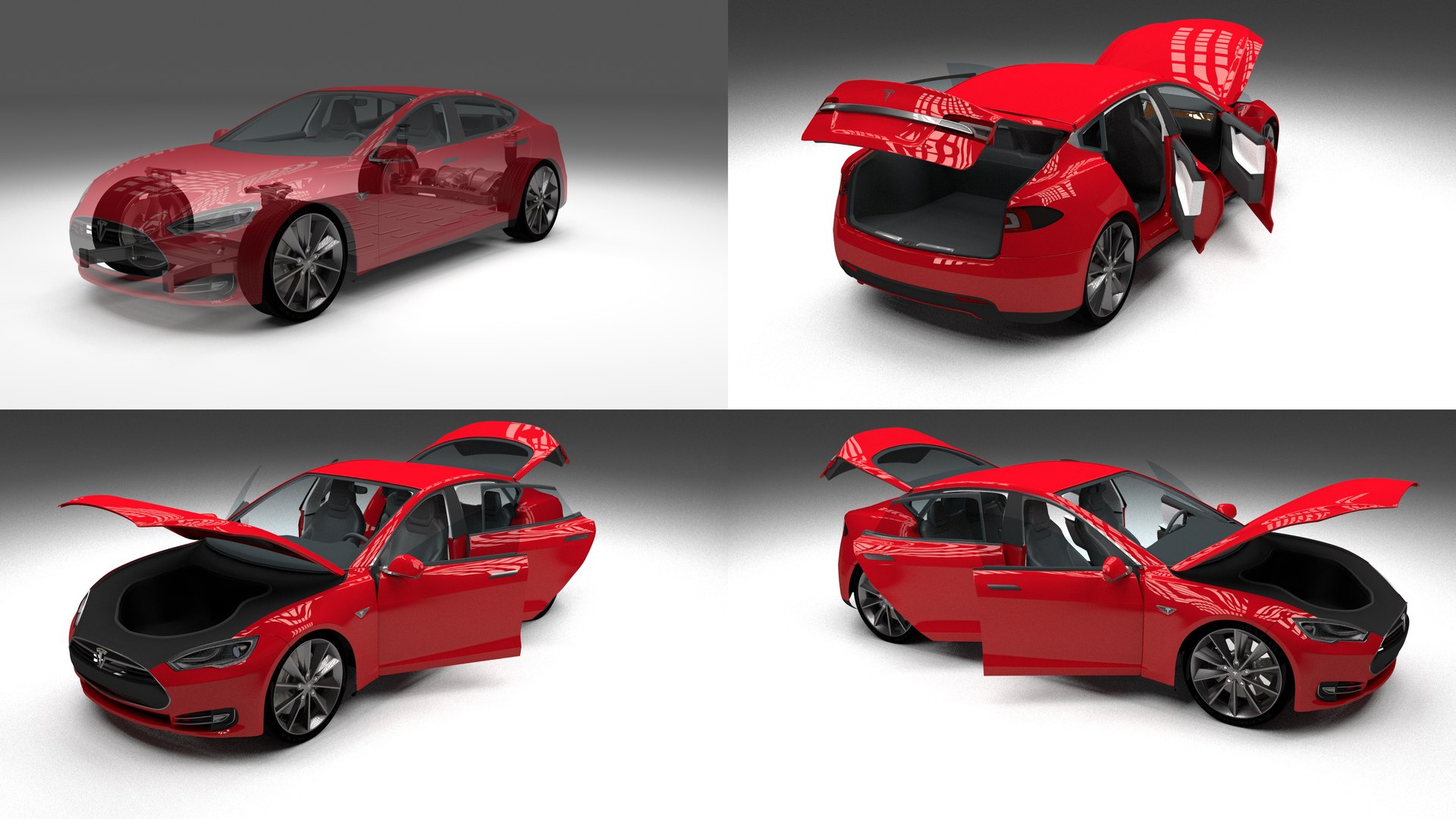 3d Model Tesla S Interior Modeled