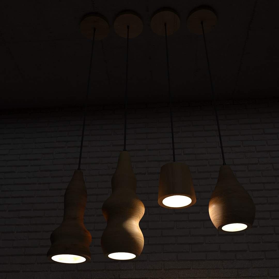 Hanging lamp set 3D - TurboSquid 1831742