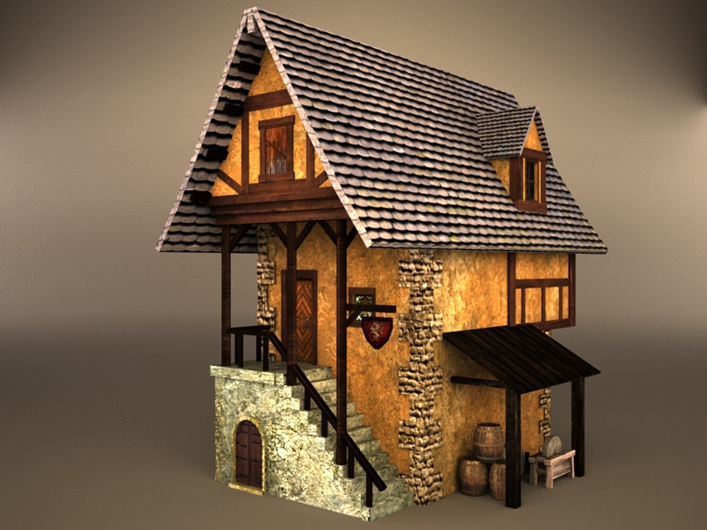 3d medieval house