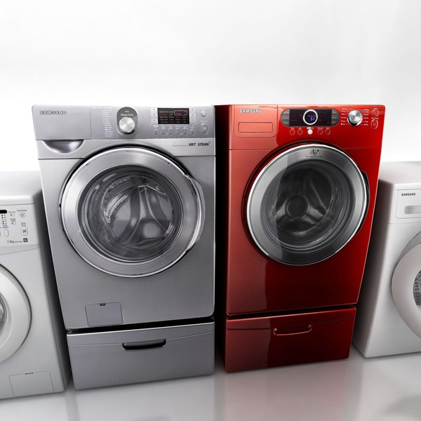 3d model white washing machine