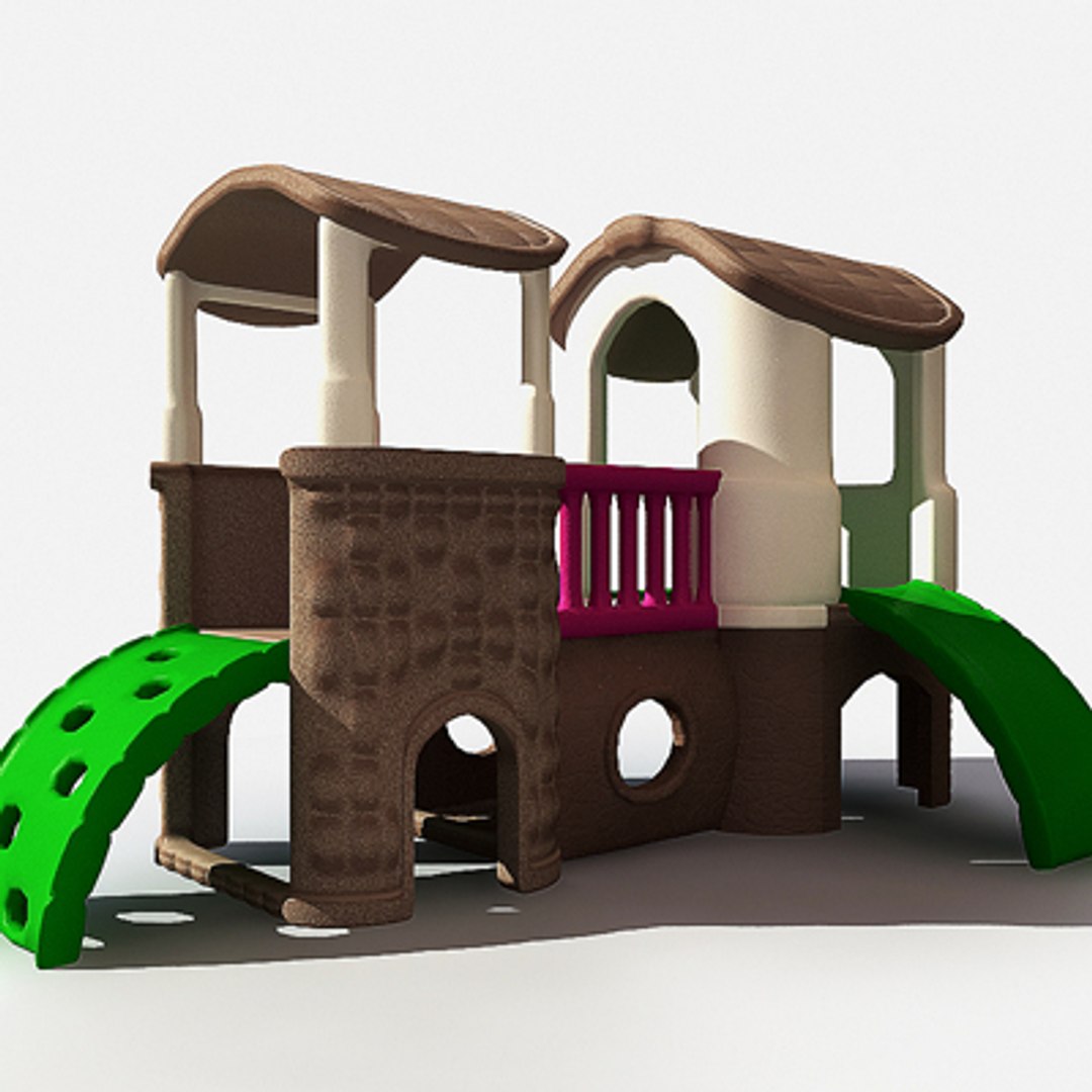 3d children castle shaped slide