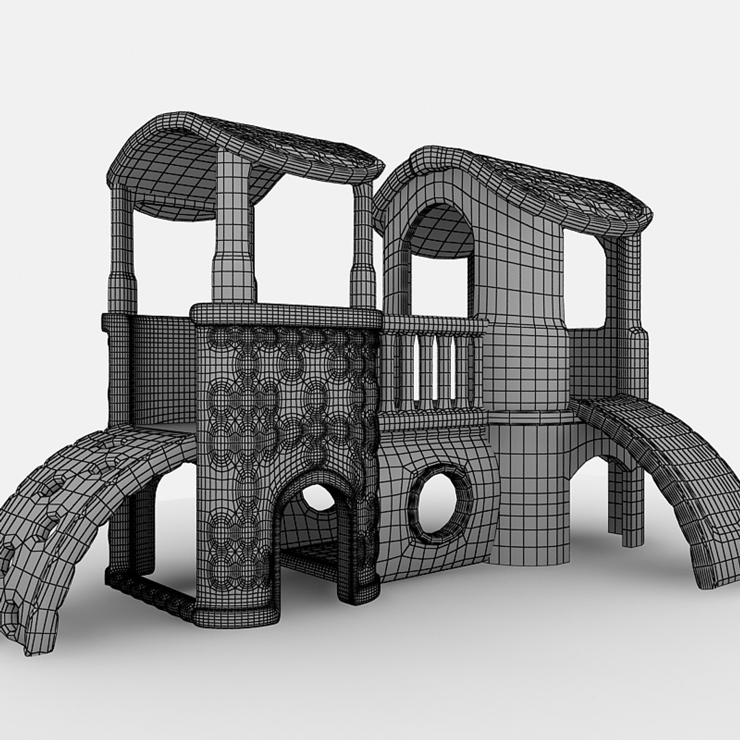 3d children castle shaped slide