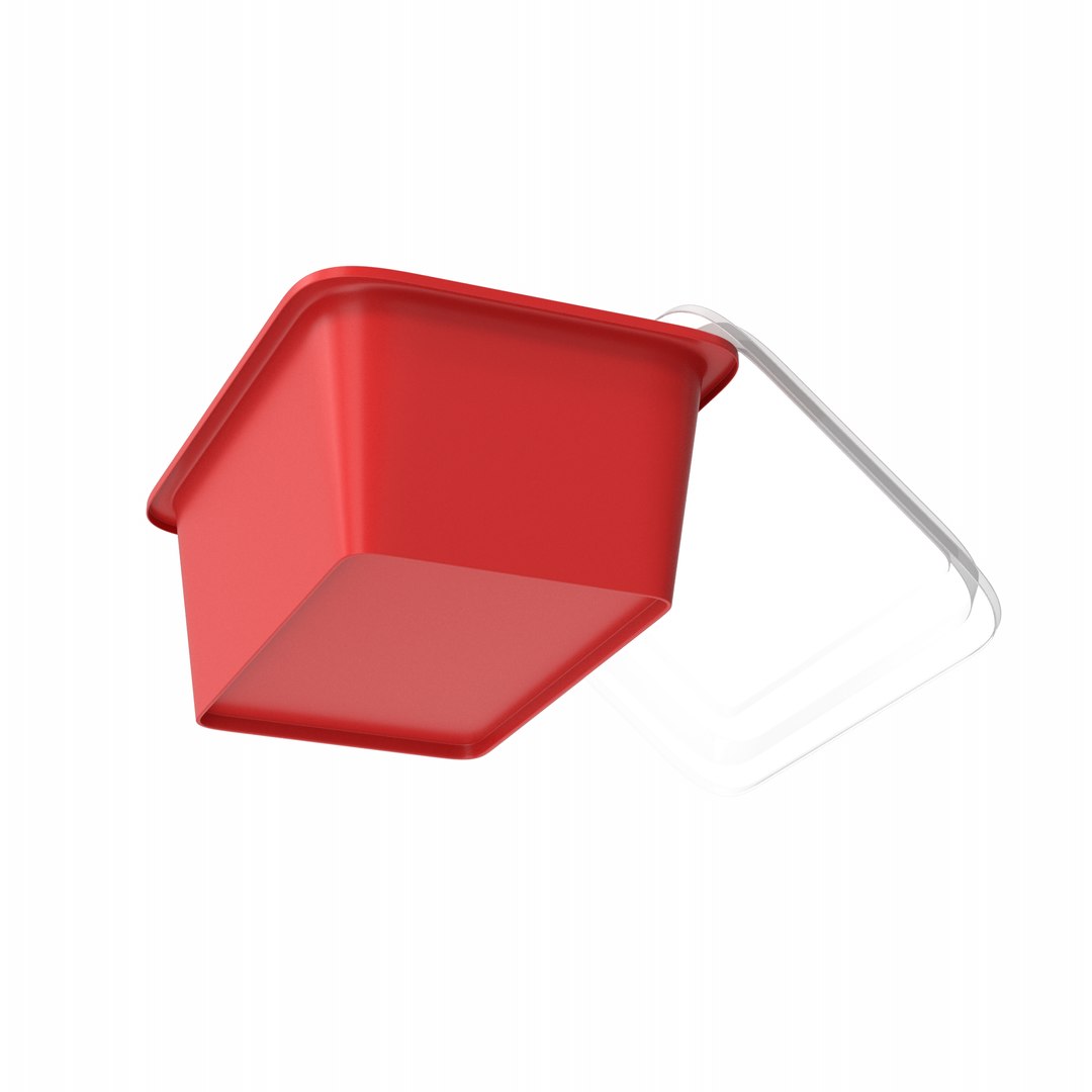 3D Model Red Food Container Opened - TurboSquid 2190591