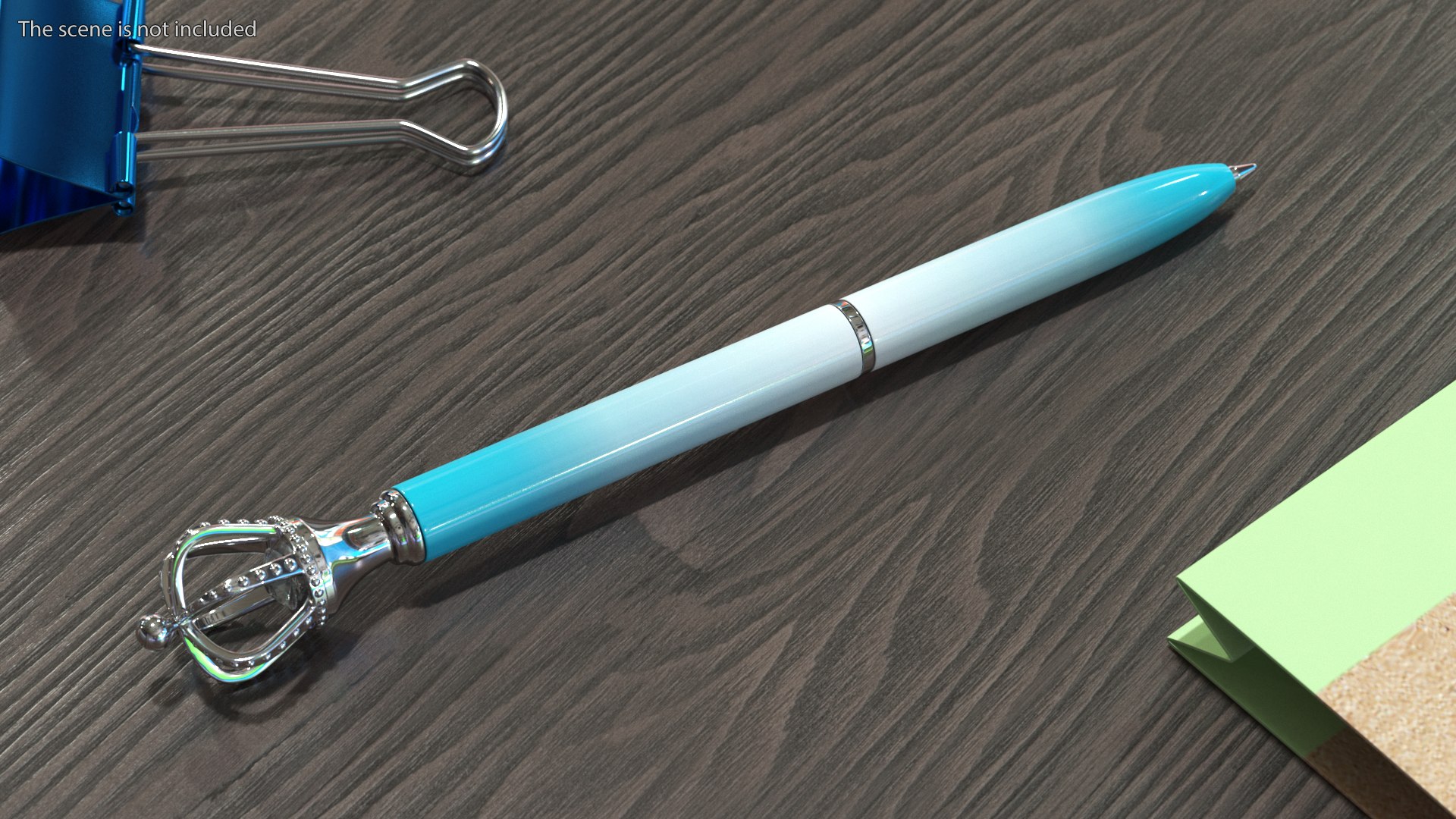 3D Ballpoint Pen With Crown Blue - TurboSquid 2027885