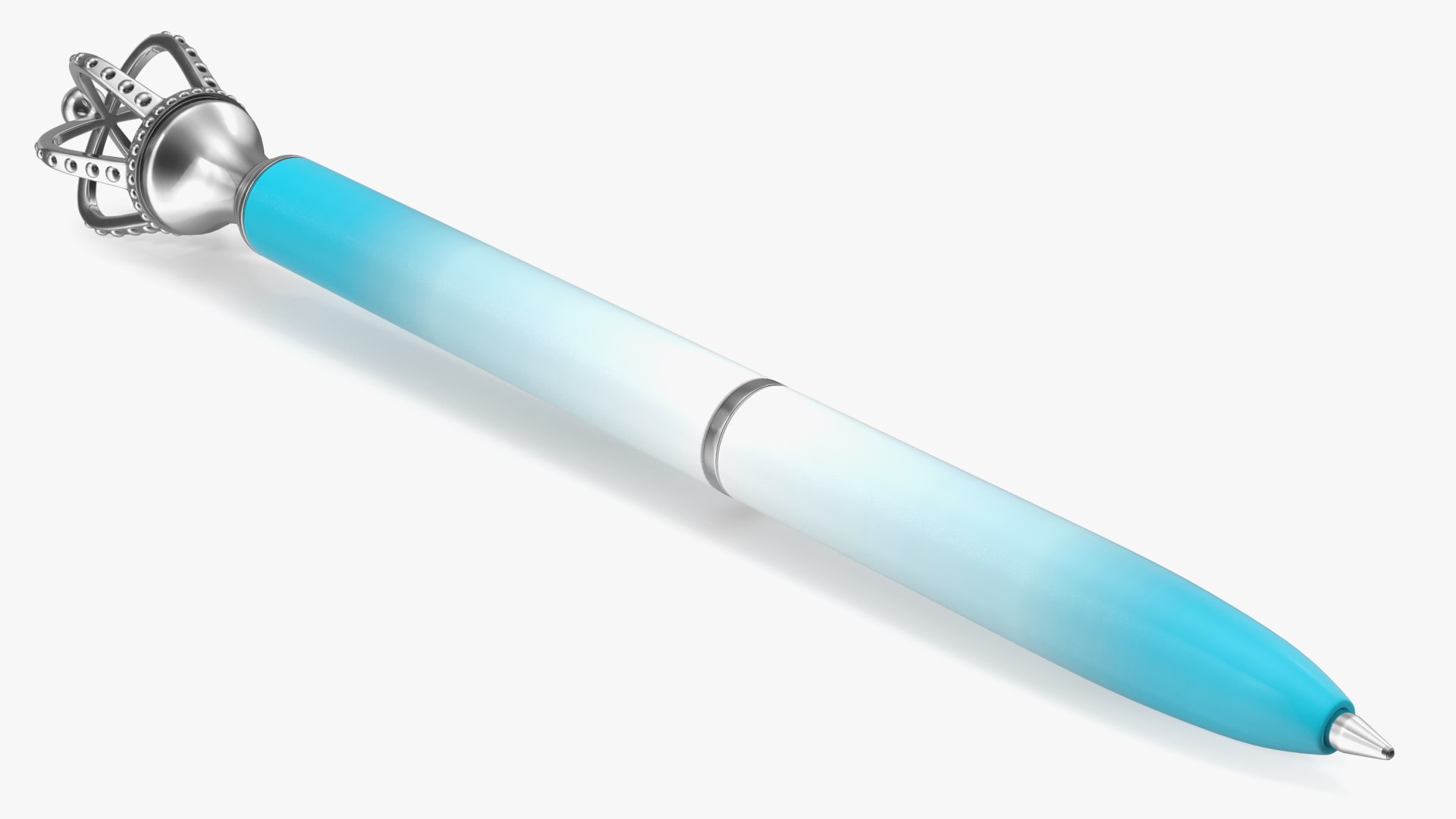3D Ballpoint Pen With Crown Blue - TurboSquid 2027885