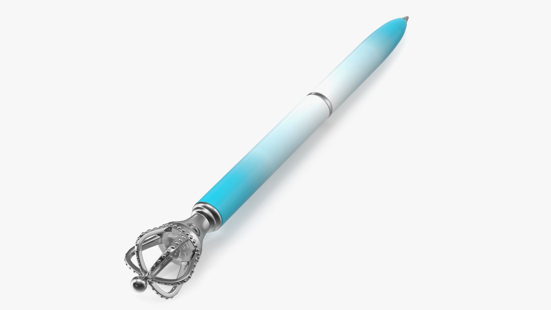 3D Ballpoint Pen with Crown Blue - TurboSquid 2027885