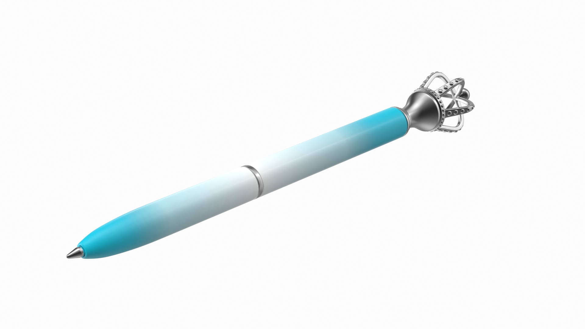 3D Ballpoint Pen With Crown Blue - TurboSquid 2027885